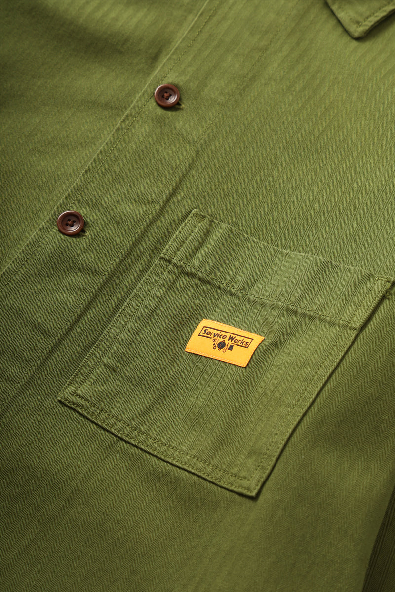 Herringbone Front Of House Jacket - Pesto – Service Works London